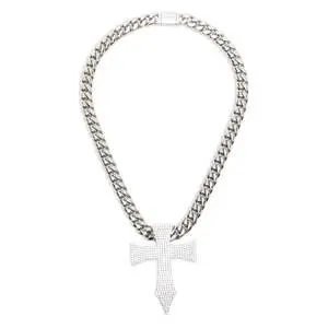 DARKAI Tone Cross Pendant Necklace - Silver