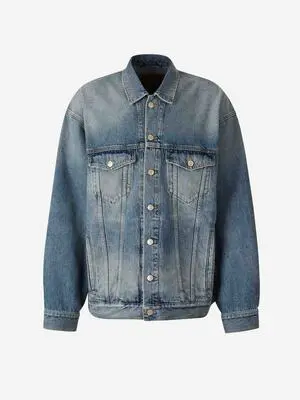 Balenciaga Cotton Denim Jacket - Denim Dark Blue