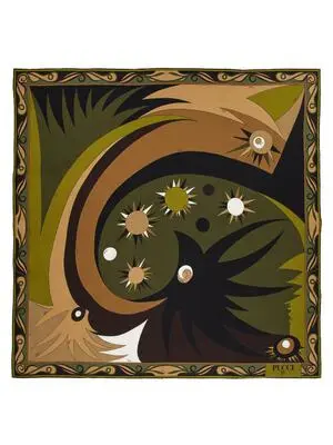 Emilio Pucci Silk Scarf - Brown