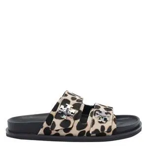 Tory Burch T Lock Sport Slides - Brown