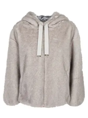 Herno Bomber Jacket With Hood - Grey