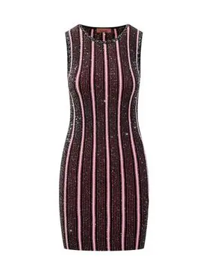 Missoni Sleeveless Striped Glittered Dress - Black