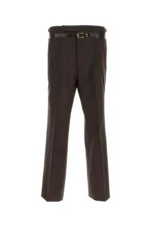Prada Wide-Leg Mohair-Silk Blend Trousers - Brown