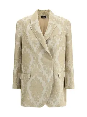 ELLA Sequin-Covered Single-Breasted Jacket - Beige