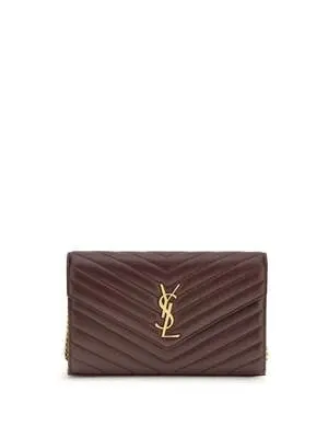 Saint Laurent Monogram Leather Wallet - Red