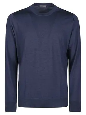 DRUMOHR High Neck Merino Wool Sweater - Blue