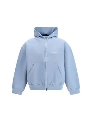 Balenciaga Regular-Fit Zip-Back Hoodie - Blue