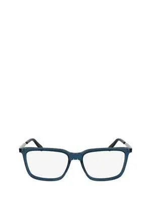 Calvin Klein Calvin Klein Rectangular Eyeglasses Transparent Blue