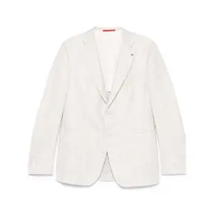 Isaia Isaia Checked Double-Breasted Jacket - Grey