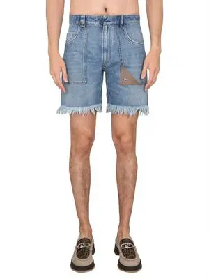 Fendi Fendi Denim Bermuda Shorts - Blue