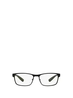 Prada Prada Linea Rossa Rectangular Eyeglasses Rubber Black