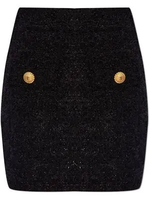 Balmain Buttoned Tweed Skirt