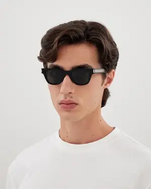 Saint Laurent Jacques Squared Sunglasses, 47mm - Black