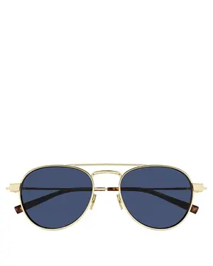 Saint Laurent Round Sunglasses, 54mm - Gold/blue