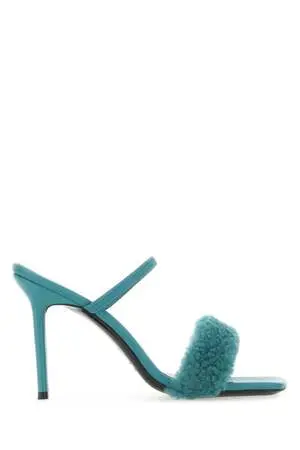 By Far Ada Leather Mules - Blue