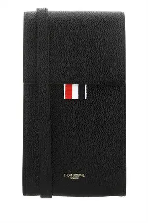 Thom Browne Leather Phone Holder - Black