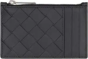 Bottega Veneta Leather Card Holder - Black