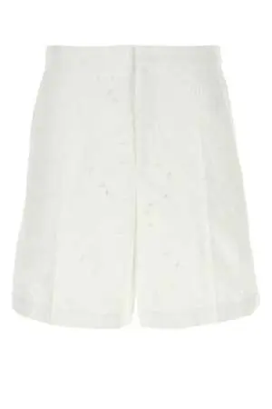 Valentino Garavani Valentino Garavani Cotton Blend Bermuda Shorts - White