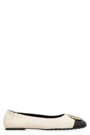 Tory Burch Claire Leather Ballet Flats - Green