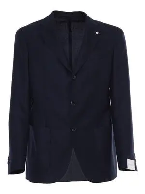 LUIGI BIANCHI Luigi Bianchi Single-Breasted Blazer - Blue