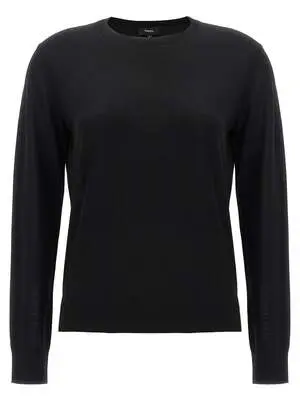 Theory Basic Wool Crewneck Sweater - Black