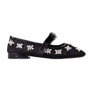 Versace Gianni Ribbon Flat Shoes - Black