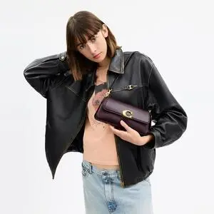 COACH® Jet Shoulder Bag - Brass/black Currant