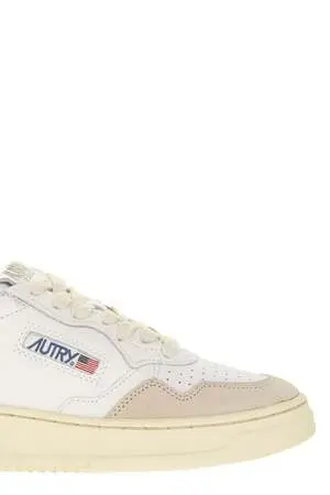 AUTRY Medalist Low Leather And Suede Sneakers - White
