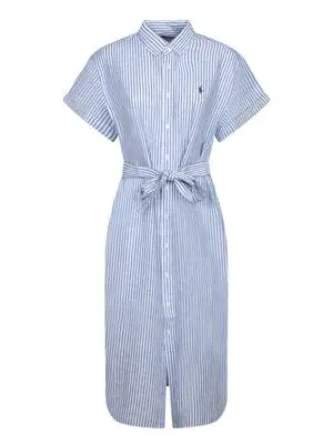 Polo Ralph Lauren Striped Linen Shirt Dress In Blue - 57% Off | Editorialist