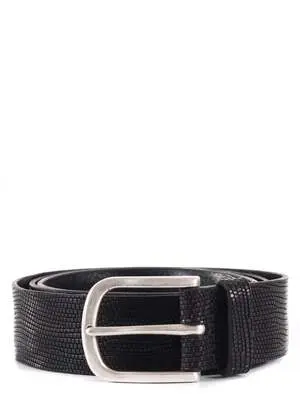 ORTIGNI Reptile-Effect Leather Belt