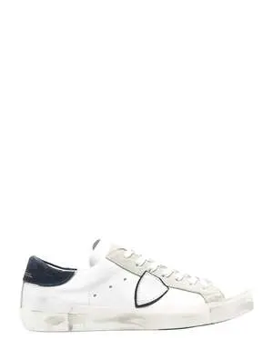 Philippe Model Leather Sneakers Blanc Bleu