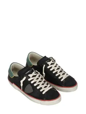 Philippe Model Leather Sneakers - Bordure_noir Vert