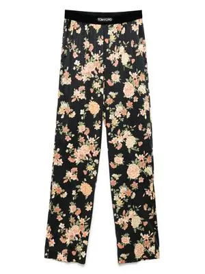 TOM FORD Floral Pajama Trousers Black
