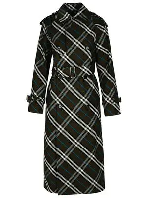 Burberry Check Polyester Trench Coat