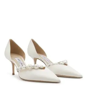 JIMMY CHOO Romy 85 Stiletto Heel Pumps - Ivory/white