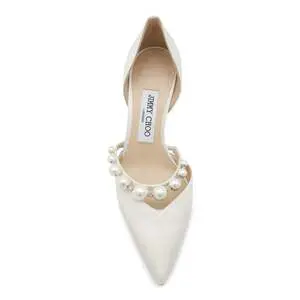 JIMMY CHOO Romy 85 Stiletto Heel Pumps - Ivory/white