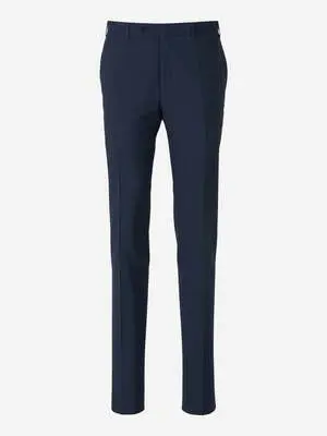 Canali Classic Fit Wool Trousers - Navy Blue