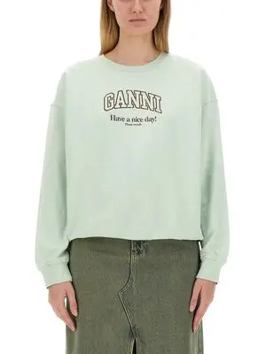GANNI Ganni Oversized Sweatshirt - Green