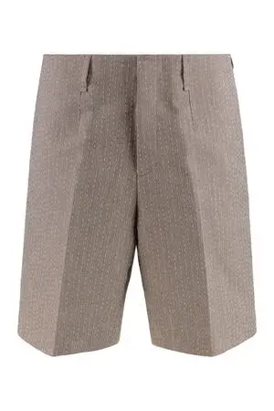 Fendi Cotton Bermuda Shorts - Beige