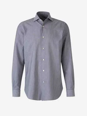 VINCENZO DI RUGGIERO Striped Cotton Shirt - Antracite Grey