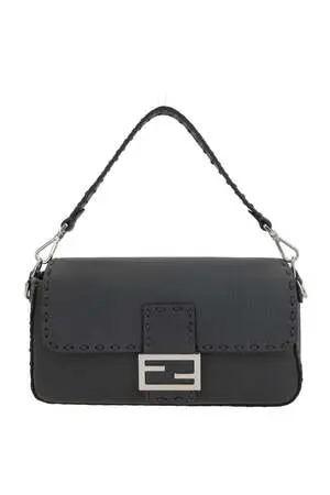 Fendi Peekaboo Medium Leather Bag - Asphalt+palladium