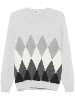 BALLANTYNE Argyle Pullover - Grey