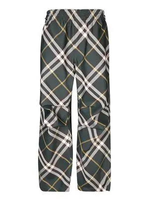 Burberry Check Motif Trousers - Green