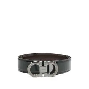 FERRAGAMO Salvatore Ferragamo Gancini Reversible Leather Belt Brown