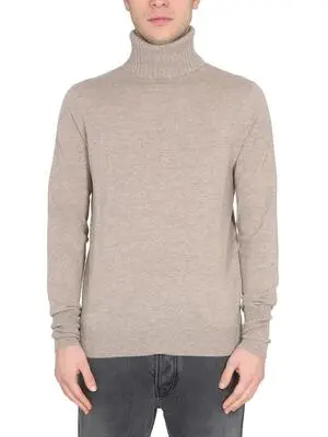 BALLANTYNE Turtleneck Ribbed Cashmere Shirt - Grey