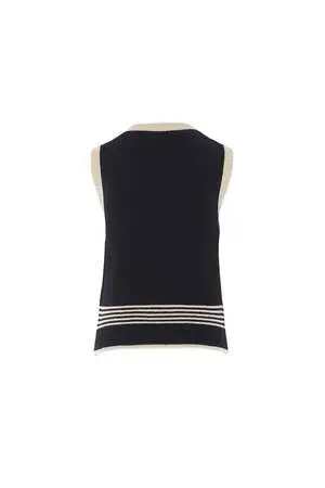 Valentino Garavani Wool Knit Vest - Black+multi