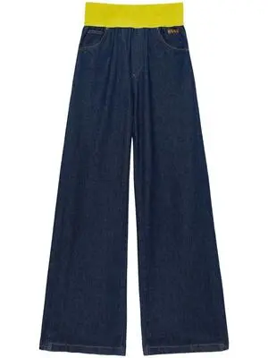 MSGM Cotton-Blend Trousers - Blue