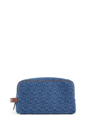 Fendi BEAUTY GRANDE DENIM FF+COV Pouch Blue