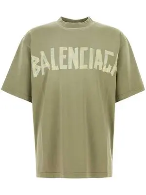 Balenciaga Tape Type Cotton T-shirt Verde Chiaro