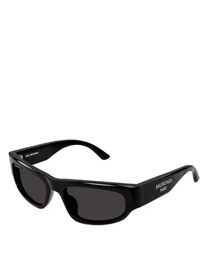 Balenciaga Logo Rectangular Sunglasses 56mm - Black